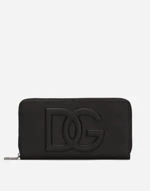Dolce & Gabbana Zip-around Dg Logo Wallet - Black