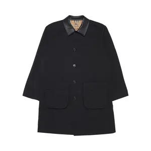 Supreme X Burberry Leather Collar Trench - Black