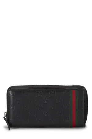 Gucci Ssima Zip Around Wallet - Black