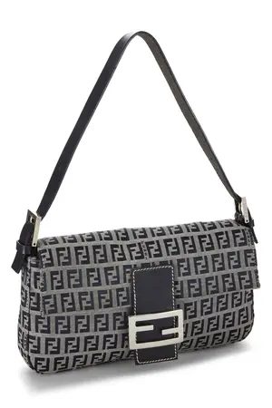 Fendi Zucchino Canvas Baguette Bag