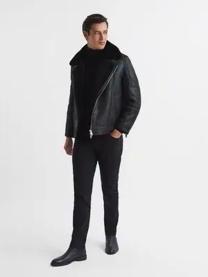 REISS Aka Sherpa Suede Jacket