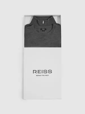 REISS Reiss Merino Wool Jumper Pack Derby Grey Marl