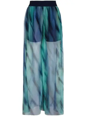 Armani Exchange Abstract-print Wide-leg Trousers