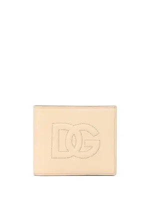 Dolce & Gabbana Embossed-logo Bi-fold Wallet - Neutrals
