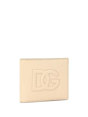 Dolce & Gabbana Embossed-logo Bi-fold Wallet - Neutrals