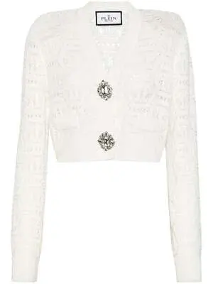 PHILIPP PLEIN Philipp Plein Monogram Crochet-Knit Cardigan