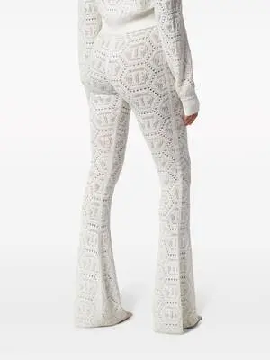 Philipp Plein Monogram Knit Trousers - White