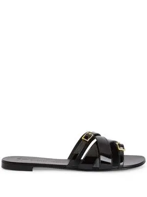 GIUSEPPE ZANOTTI Alhima Leather Sandals - Black