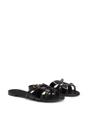 GIUSEPPE ZANOTTI Alhima Leather Sandals - Black