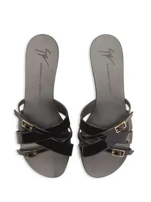 GIUSEPPE ZANOTTI Alhima Leather Sandals - Black