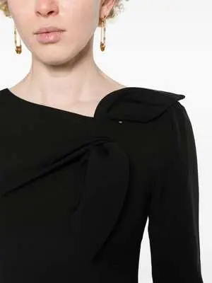 NISSA Bow-detail Midi Dress