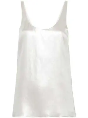 Chloé Silk-lamé Tank Top - Silver