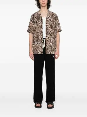 Palm Angels Monogram-embroidered Piqué-weave Trousers - Black