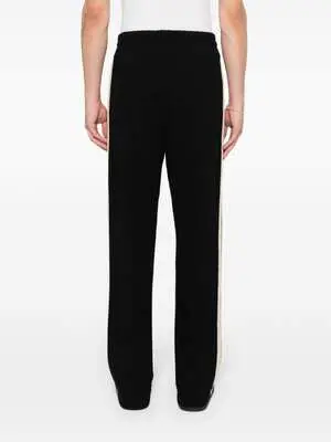 Palm Angels Monogram-embroidered Piqué-weave Trousers - Black