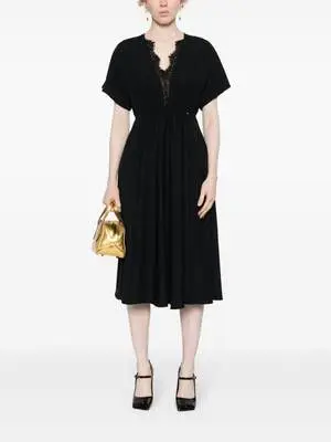 NISSA Lace-detailed Midi Dress