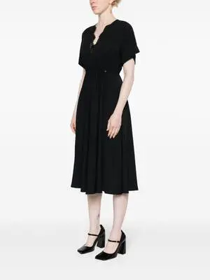 NISSA Lace-detailed Midi Dress