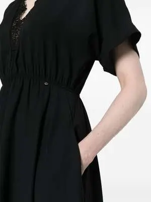 NISSA Lace-detailed Midi Dress