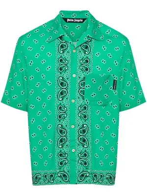 Palm Angels Paisley-print Poplin Shirt - Green