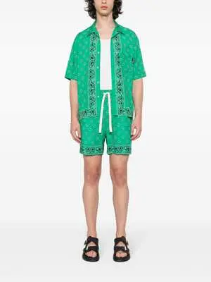 Palm Angels Paisley-print Poplin Shirt - Green