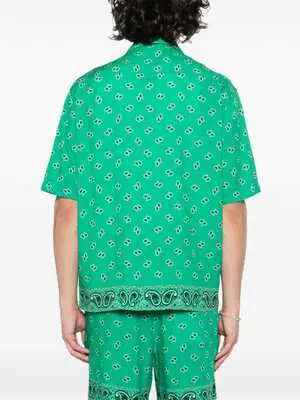 Palm Angels Paisley-print Poplin Shirt - Green