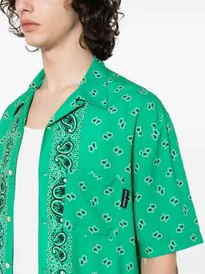 Palm Angels Paisley-print Poplin Shirt - Green