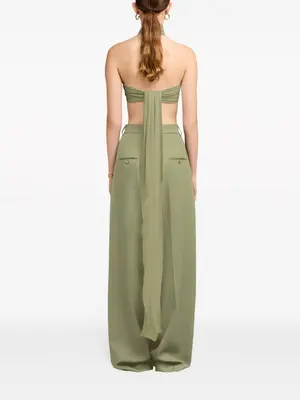 AMI Paris Silk Wrap Top - Green