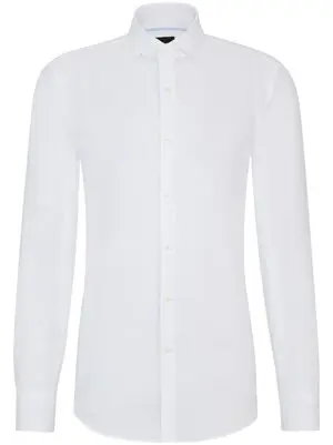 BOSS Spread-collar Linen Shirt
