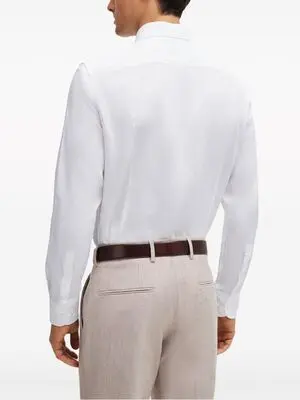 BOSS Spread-collar Linen Shirt