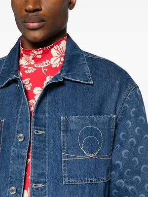MARINE SERRE Deadstock Moon-print Denim Jacket