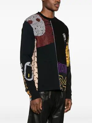 MARINE SERRE Regenerated Panelled Long Sleeve T-shirt