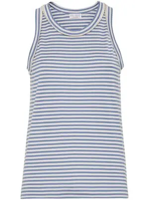 Brunello Cucinelli Striped Cotton Tank Top
