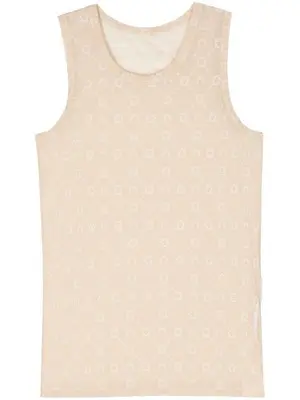 MARINE SERRE Moonogram Flocked Mesh Tank Top