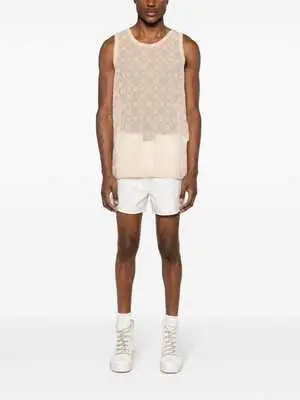 MARINE SERRE Moonogram Flocked Mesh Tank Top