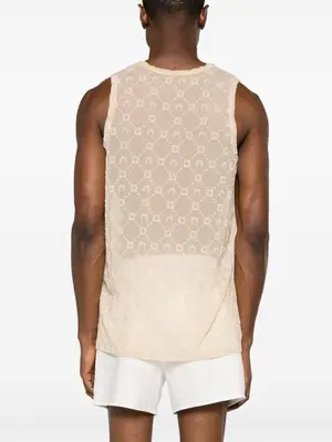 MARINE SERRE Moonogram Flocked Mesh Tank Top