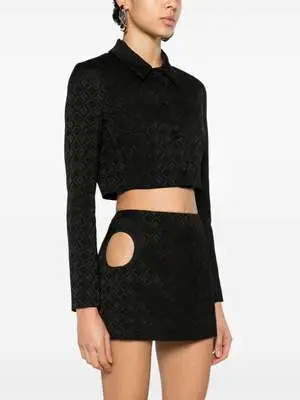 MARINE SERRE Moon Diamant-jacquard Cropped Jacket