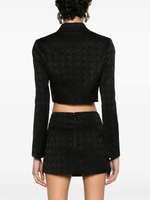 MARINE SERRE Moon Diamant-jacquard Cropped Jacket