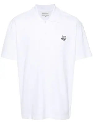 Maison Kitsuné Bold Fox Head Cotton Polo Shirt - White