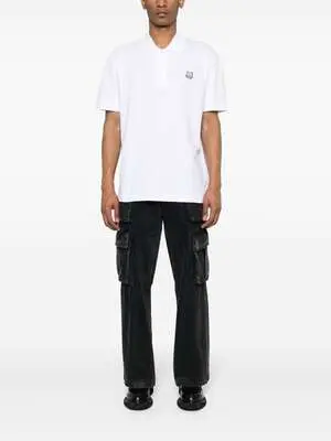 Maison Kitsuné Bold Fox Head Cotton Polo Shirt - White