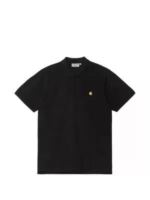 Carhartt Work In Progress Logo-embroidered Cotton Polo Shirt - Black