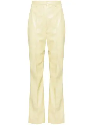 Nanushka Leena Faux-leather Flared Trousers - Yellow