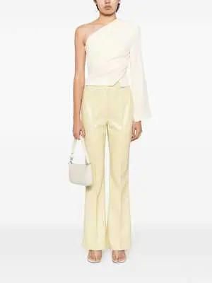 Nanushka Leena Faux-leather Flared Trousers - Yellow