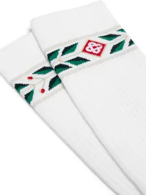 Casablanca Laurel Ribbed-knit Socks