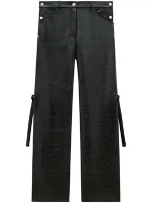 COURREGES Sailor Buckle Vinyl Trousers - Black