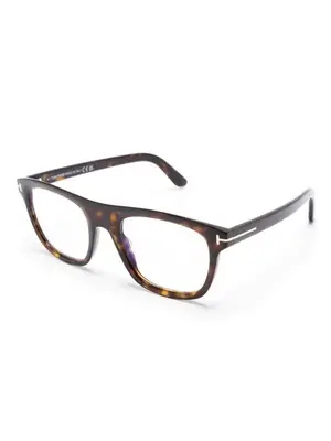 TOM FORD Tortoiseshell Square-frame Glasses - Brown