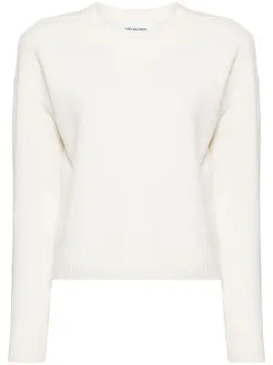 YVES SALOMON Crew-neck Wool Jumper - White