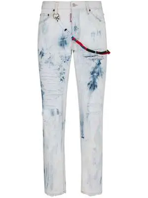 Dsquared2 Distressed Straight-leg Jeans