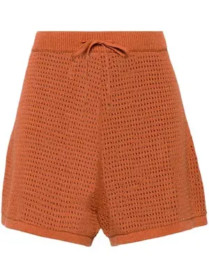 Nanushka Jael Crochet-knit Shorts - Orange
