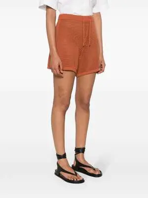 Nanushka Jael Crochet-knit Shorts - Orange