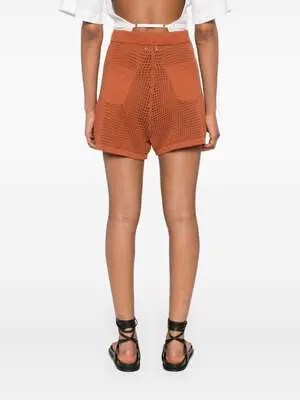 Nanushka Jael Crochet-knit Shorts - Orange