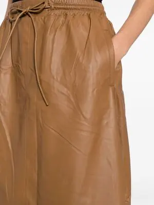 YVES SALOMON Elasticated Waistband Leather Skirt